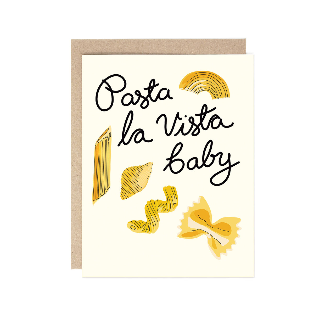 {Drawn Goods} Pasta La Vista Baby Pun Card – Ellington & French