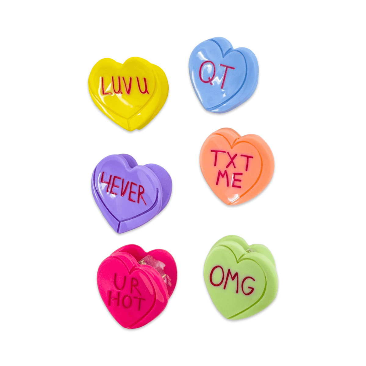 {Jenny Lemons} Micro Candy Hearts Hair Claw Clips :: Set of 6 ...