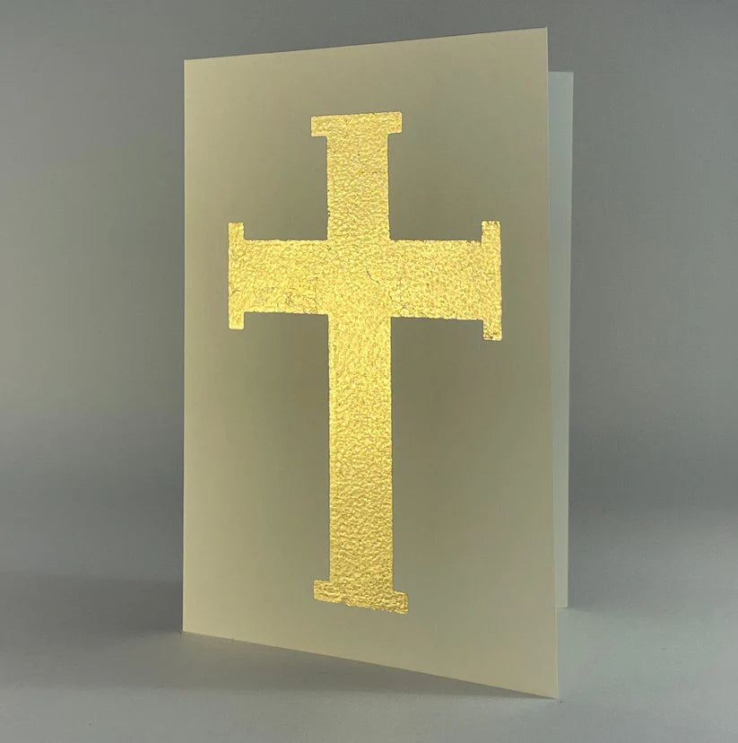 {Catherine Greenup} Cross Gold Leaf Card :: Ivory – Ellington & French