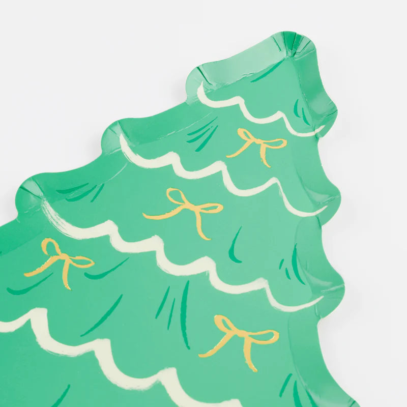 {Meri Meri} Paper Plates :: Christmas Trees with Bows :: Set of 8 ...