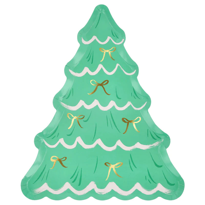 {Meri Meri} Paper Plates :: Christmas Trees with Bows :: Set of 8 ...