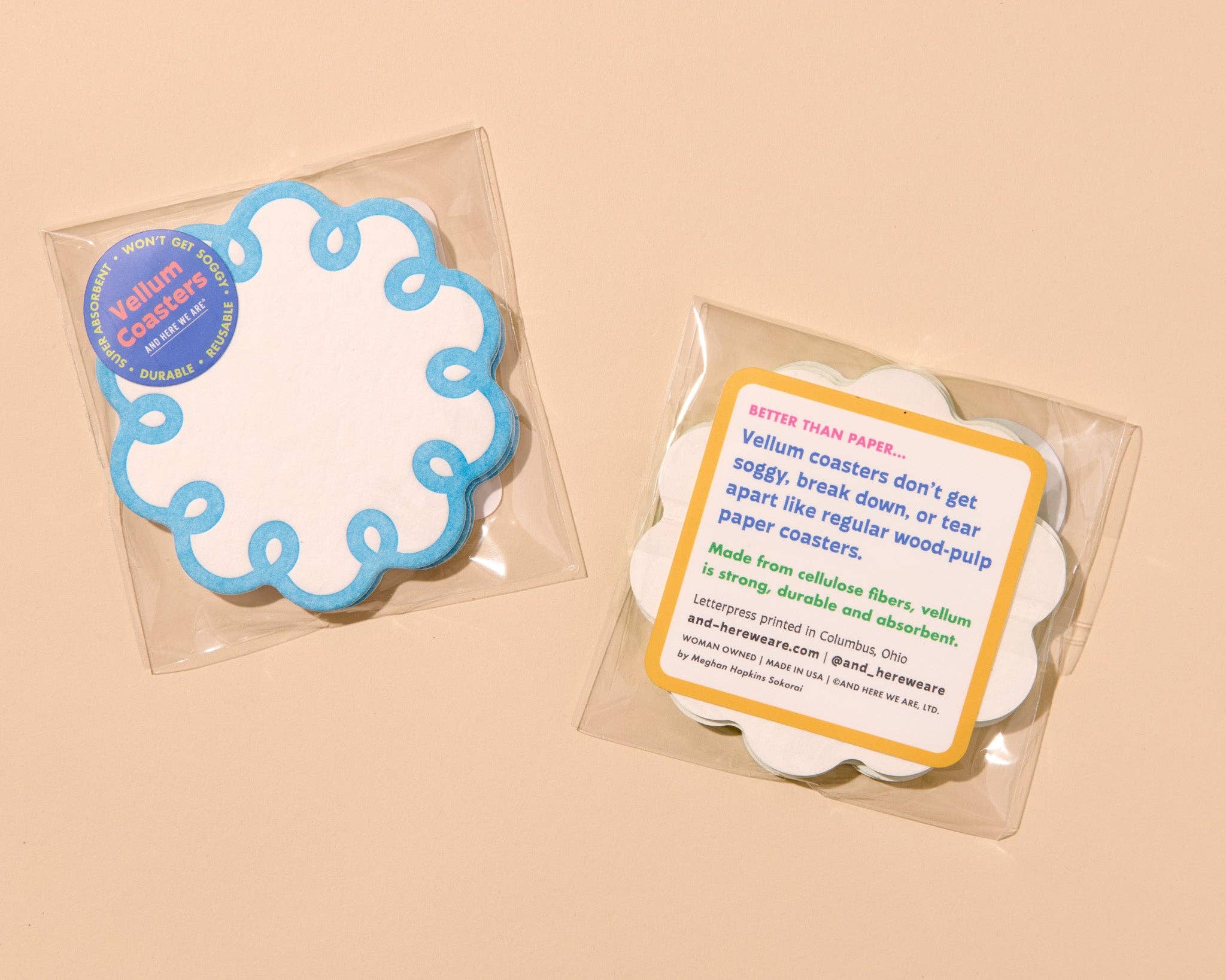 {And Here We Are} Coquette Scalloped Coasters :: Cornflower Blue :: Se ...