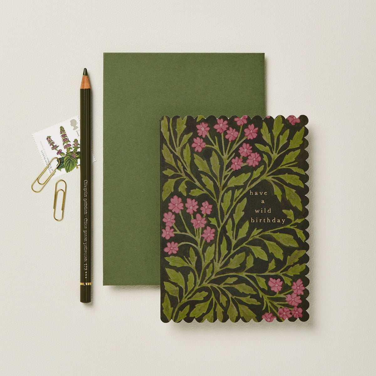 {Wanderlust Paper Co} Green Flora Wild Birthday Card – Ellington & French