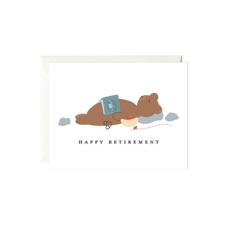 {Paula & Waffle} Snoozing Bear Retirement Card – Ellington & French