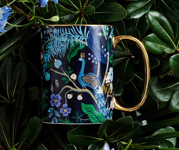 {Rifle Paper Co.} Porcelain Mug :: Peacock – Ellington & French